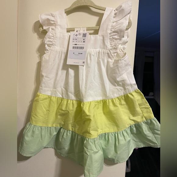 Zara | Dresses | Zara Contrast Schiffli Dress 218 Months Brand New ...